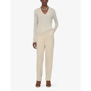JOSEPH Cashair V-neck Cashmere Jumper - Powder