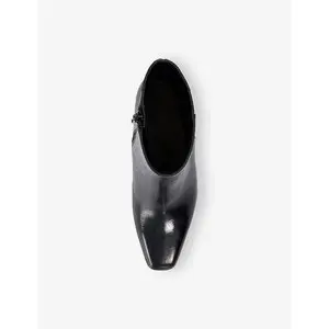 DUNE Ovation Heeled Leather Ankle Boots - Black Leather