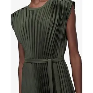 JOSEPH Volta Plissé Woven Midi Dress