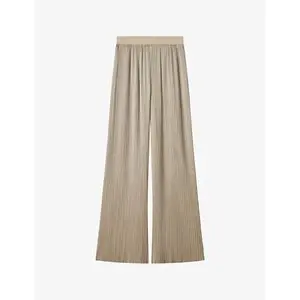 JOSEPH Amber Pleated Satin Trousers - Powder