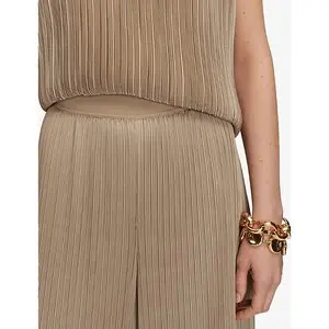 JOSEPH Amber Pleated Satin Trousers - Powder