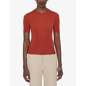 JOSEPH Cashair Round-neck Cashmere Top - Spice