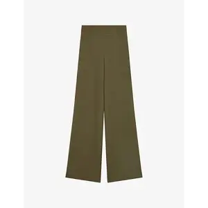 JOSEPH Rihani Wide-leg Silk Trousers - Palm Leaf