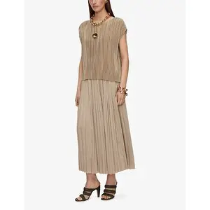 JOSEPH Cedre Pleated Satin Top - Powder