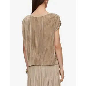 JOSEPH Cedre Pleated Satin Top - Powder