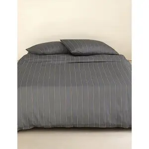 BOSS Bray Striped Cotton Pillowcase 50cm X 75cm - Ebony