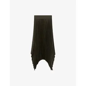 JOSEPH Plissé Woven Maxi Skirt - Palm Leaf