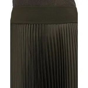 JOSEPH Plissé Woven Maxi Skirt - Palm Leaf