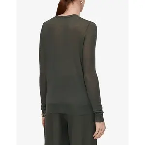 JOSEPH Cashair V-neck Cashmere Jumper - Palm Leaf