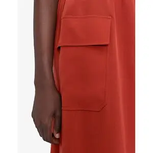JOSEPH Charai Belted Silk Midi Skirt
