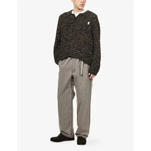 BRAIN DEAD Logo Embroidered Waffle-knit Pima Cotton Jumper