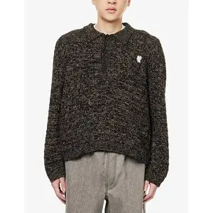 BRAIN DEAD Logo Embroidered Waffle-knit Pima Cotton Jumper