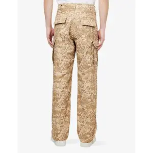 ICECREAM Snakeskin-pattern Cotton Cargo Trousers - Light Brown