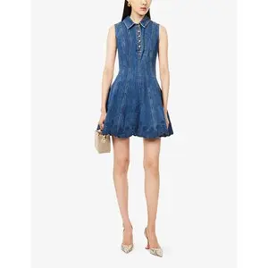 SELF-PORTRAIT Broderie Denim Mini Dress