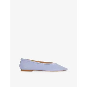 DUNE Hetta Leather Ballet Flats - Blue Leather