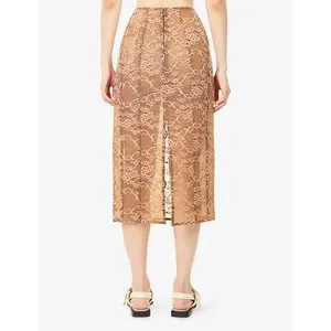 Acne Studios Lace Boned Midi Skirt - Bronze Brown