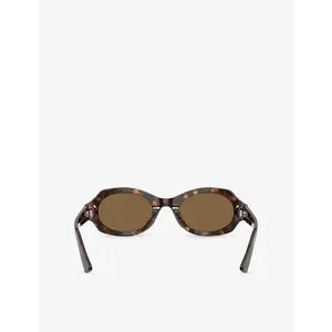 Giorgio Armani Oval-frame Acetate Sunglasses - Brown