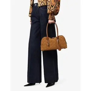 Stella McCartney Ryder Woven Faux-suede Shoulder Bag - Brandy