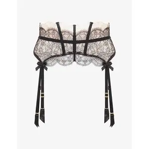 Agent Provocateur Vitoria Lace Suspender - Black/blush