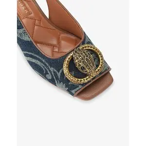 Kurt Geiger Chelsea Heeled Woven Slingback Courts - Blue/pal.c