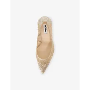 DUNE Rhinestone Heeled Mesh Courts - Blush Synthetic