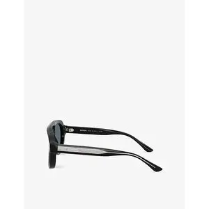 FERRARI Aviator-frame Acetate Sunglasses - Black