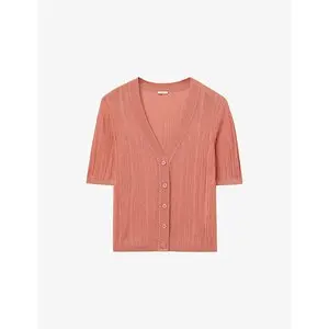 JOSEPH Sens Ribbed Silk And Cotton Cardigan - Blush