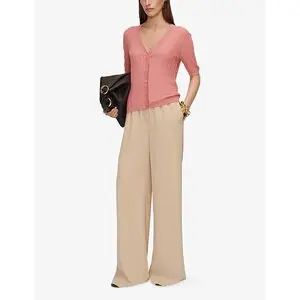 JOSEPH Sens Ribbed Silk And Cotton Cardigan - Blush