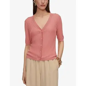 JOSEPH Sens Ribbed Silk And Cotton Cardigan - Blush