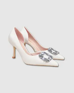 MI/MAI Astoria Leather Pumps Diane Perreau - White
