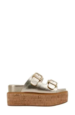 SHU SHOP Lucinda Platform Wedge Slide Sandal - Gold