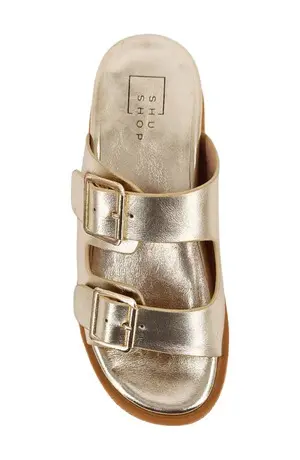 SHU SHOP Lucinda Platform Wedge Slide Sandal - Gold