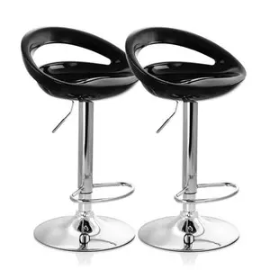 ELAMA 2 Piece Retro Adjustable Bar Stool Black