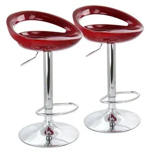 ELAMA 2 Piece Retro Adjustable Bar Stool Cherry