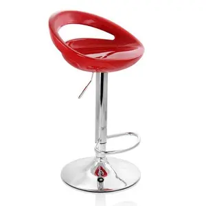ELAMA 2 Piece Retro Adjustable Bar Stool - Red