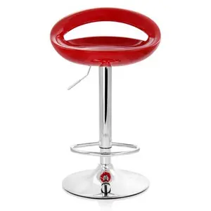 ELAMA 2 Piece Retro Adjustable Bar Stool - Red