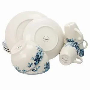 ELAMA Traditional Rose 16 Piece Dinnerware Set
