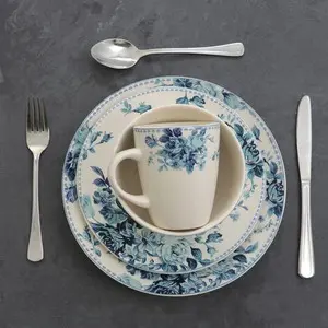ELAMA Traditional Rose 16 Piece Dinnerware Set