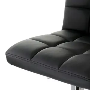 ELAMA 2 Piece Square Tufted Faux Leather Adjustable Bar Stool