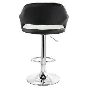 ELAMA 2 Piece Tufted Faux Leather Two Tone Adjustable Bar Stool