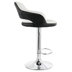 ELAMA 2 Piece Tufted Faux Leather Two Tone Adjustable Bar Stool