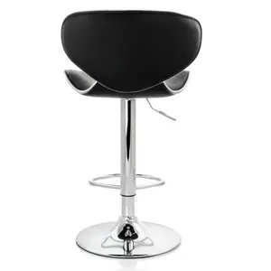 ELAMA 2 Piece Slim Faux Leather Adjustable Bar Stool