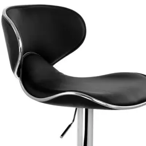 ELAMA 2 Piece Slim Faux Leather Adjustable Bar Stool