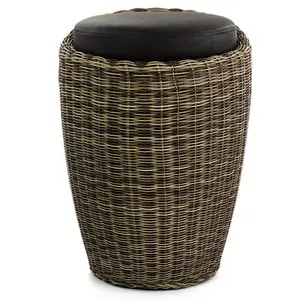 ELAMA 1 Piece Wicker Outdoor Ottoman Chair