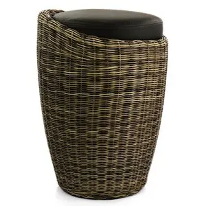 ELAMA 1 Piece Wicker Outdoor Ottoman Chair