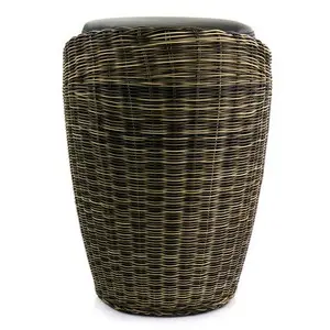 ELAMA 1 Piece Wicker Outdoor Ottoman Chair