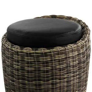ELAMA 1 Piece Wicker Outdoor Ottoman Chair