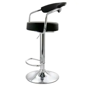 ELAMA 2 Piece Faux Leather Retro Adjustable Bar Stool