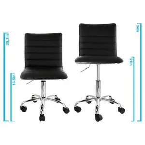 ELAMA Faux Leather Adjustable Rolling Office Chair
