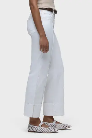 Hudson Jeans Rosie Pintucked Cuffed Wide Leg Jeans